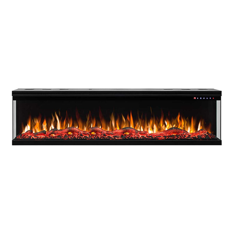 Fenton 1600W 3 Sided 65 Inch Recessed / Wall Mounted Electric Fireplace ...
