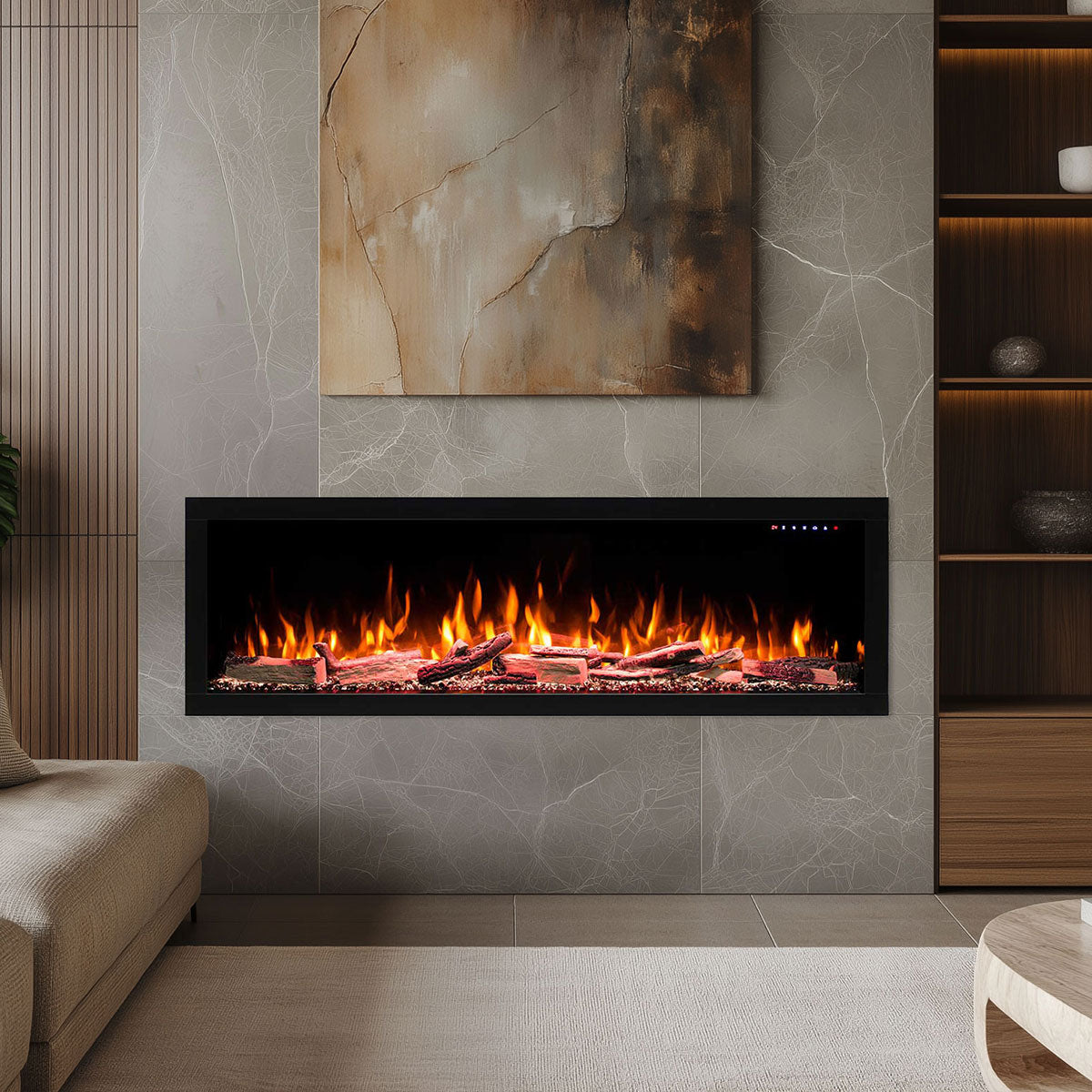 Fantasia 1500W 60 inch Built-in Recessed Electric Fireplace - Extra De ...