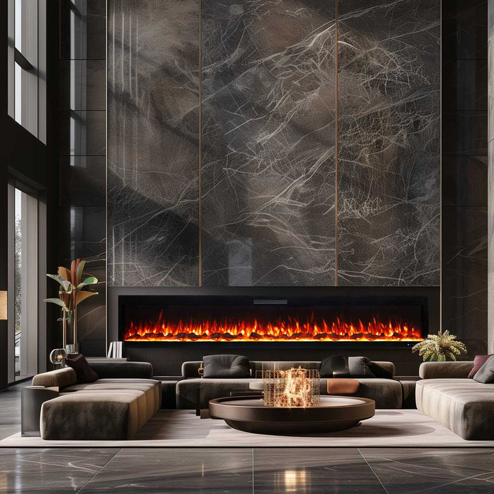 Rocco 1500W 100 inch Recessed / Wall Mounted Electric Fireplace - Moda ...