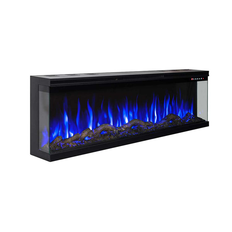Fenton 1600W 3 Sided 50 Inch Recessed / Wall Mounted Electric Fireplace ...
