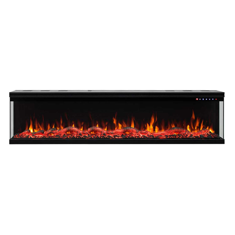 Fenton 1600W 3 Sided 72 Inch Recessed / Wall Mounted Electric Fireplace ...