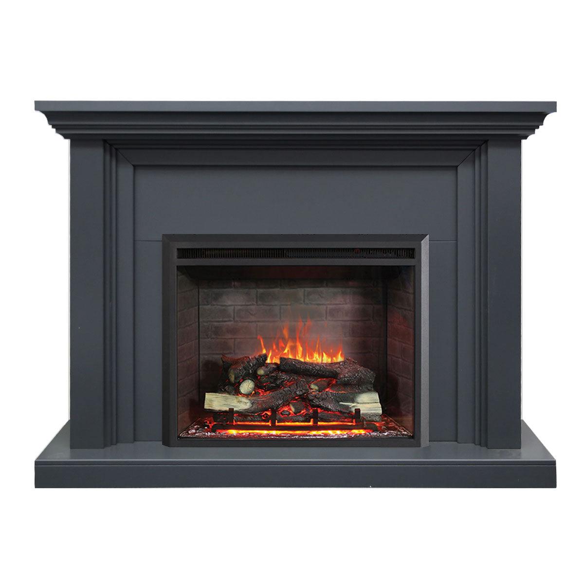 Kingsley 2000W Electric Fireplace Heater Grey Mantel Suite With 30 ...